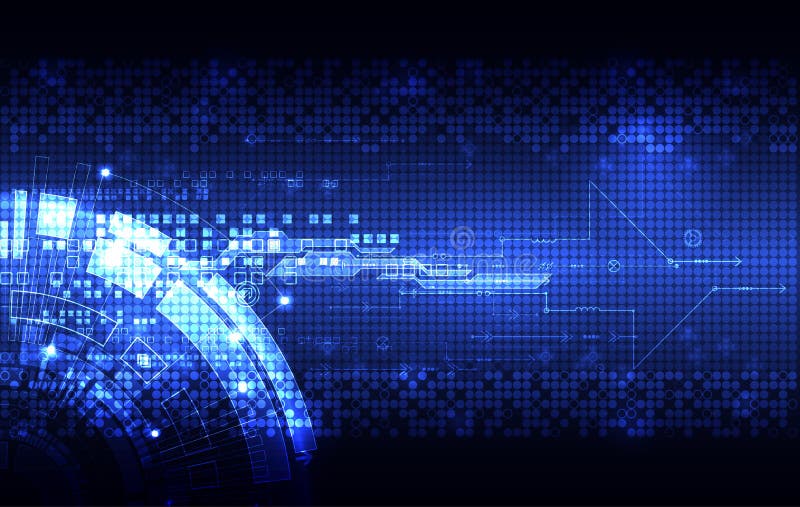 Abstract Blue Digital Communication Technology Background. Stock Vector ...