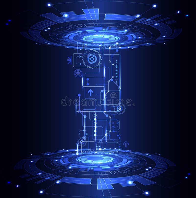 Abstract Blue Digital Communication Technology Background. Stock Vector ...