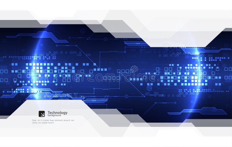 Abstract Blue Digital Communication Technology Background. Stock Vector ...