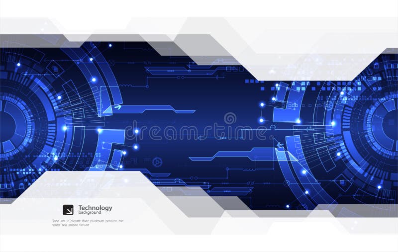 Abstract Blue Digital Communication Technology Background. Stock Vector ...