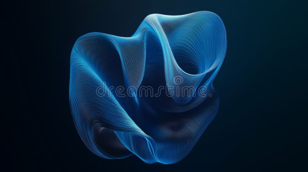 Abstract Blue Digital 3D Render Art Design Stock Illustration ...
