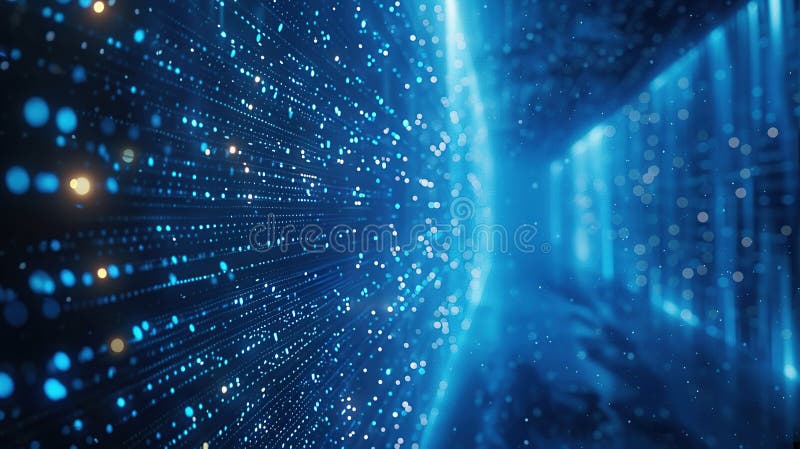 Abstract Blue Digital Data Flow in a Futuristic Cyberspace Stock ...