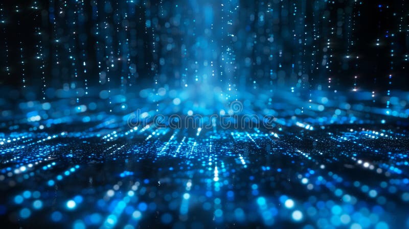 "Abstract Blue Digital Data Particles Background." Stock Illustration ...