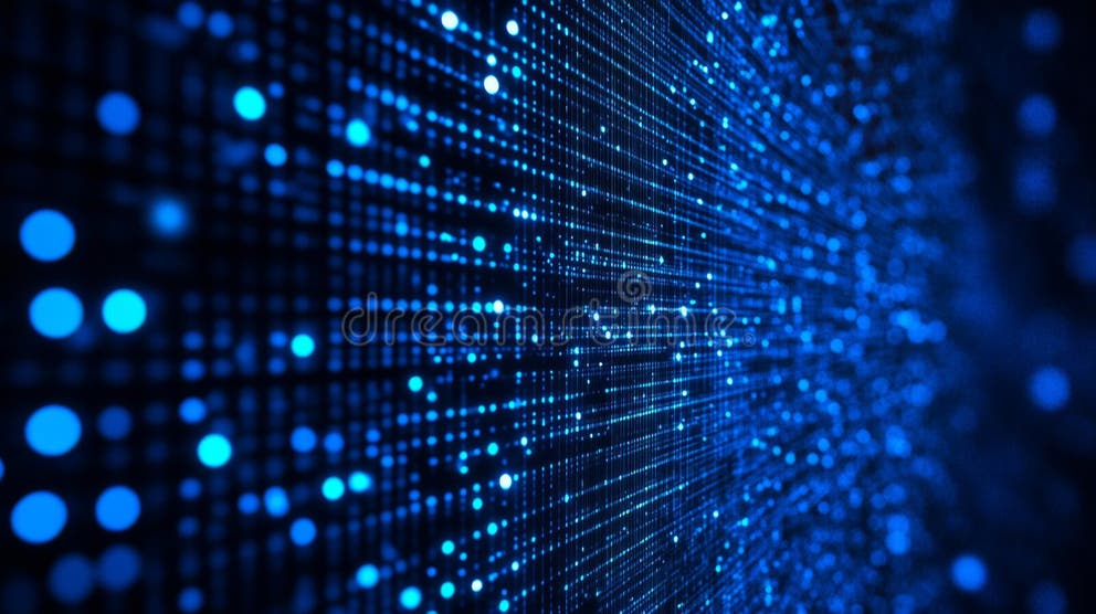 Abstract Blue Digital Data Stream Background Stock Illustration ...