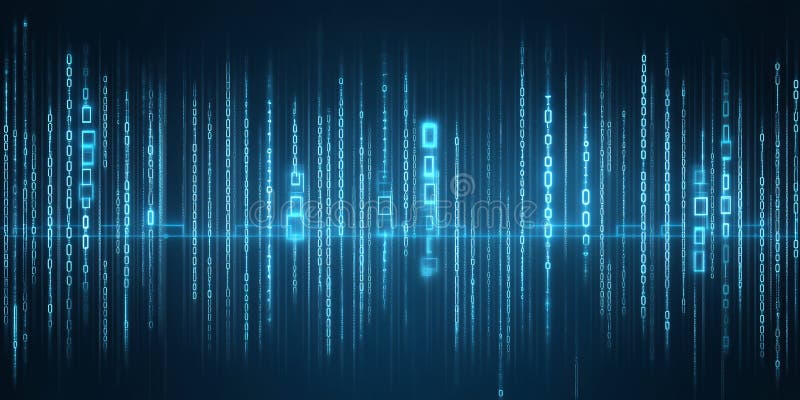 Abstract Blue Digital Data Stream Background Stock Illustration ...