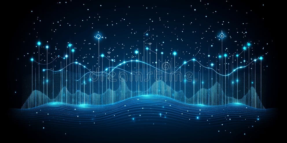 Abstract Blue Digital Data Visualization Graphic Modern Technology ...