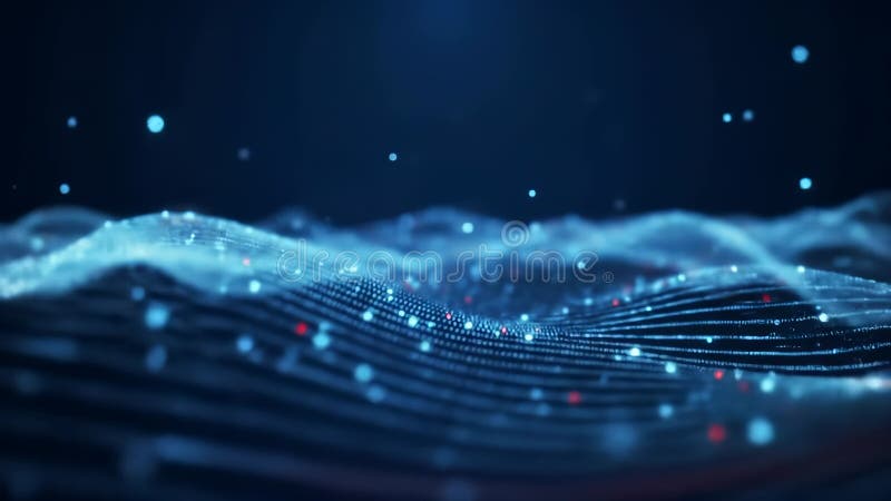 Abstract Blue Digital Data Waves Stock Footage - Video of lines ...