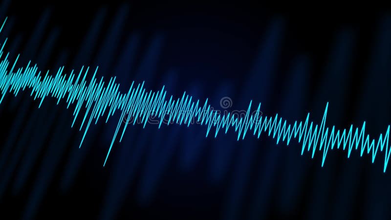 Abstract Blue Digital Equalizer Sound or Audio Waveform on Black Loop ...