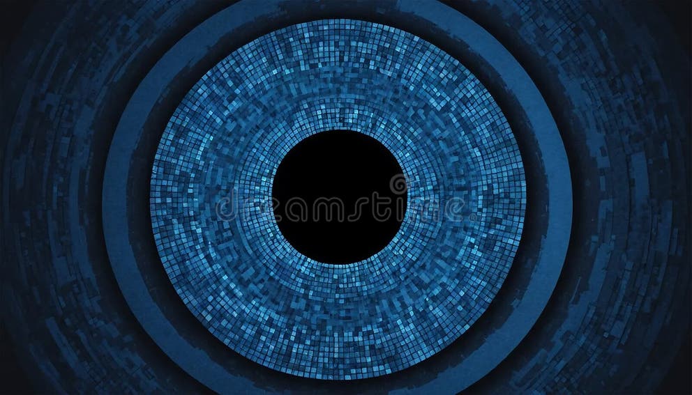 Abstract Blue Digital Eye: Futuristic Technology Background Stock ...