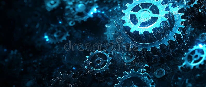 An Abstract Blue Digital Gear for AI Innovation in Business and Tech ...