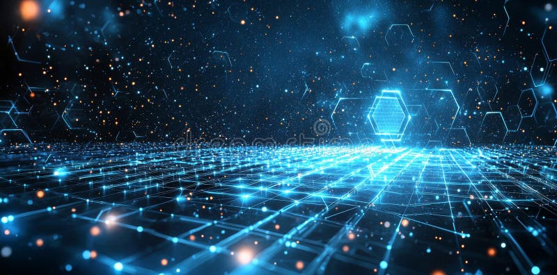 This is an Abstract Blue Digital Globe Hi Tech Background. Horizontal ...