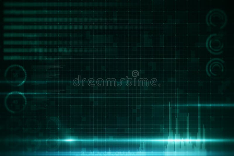 Abstract Blue Digital Grid Backdrop Blurry Business Interface ...
