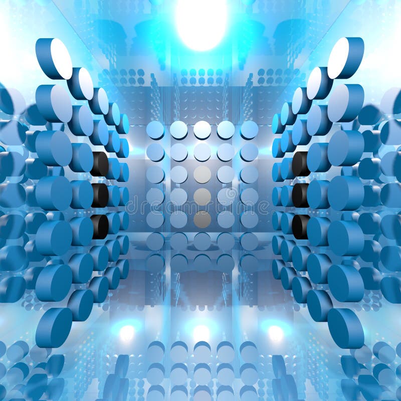 Blue Digital Room stock illustration. Illustration of architecture ...