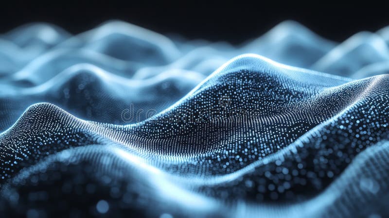 Abstract Blue Digital Landscape Data Security, Network Protection, and ...