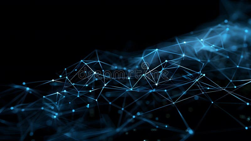 Abstract Blue Digital Network Background Stock Illustration ...