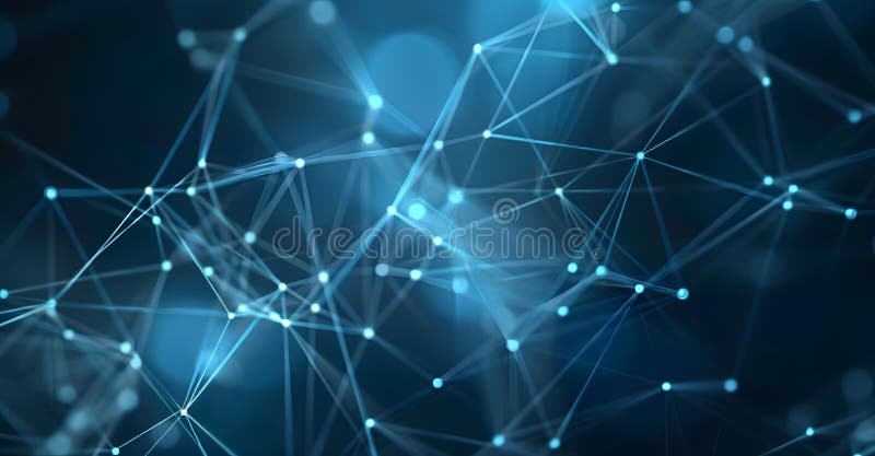 Abstract Blue Digital Network Connections Background Stock Illustration ...