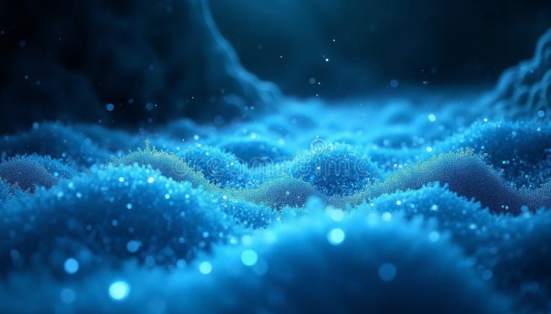 Abstract Blue Digital Particles Background - Futuristic Glowing Swirl ...