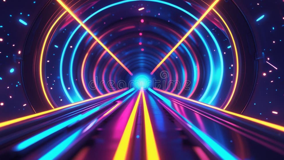 Abstract Blue Digital Stream Of Binary Code Flowing With Light And Data Visualization Stock