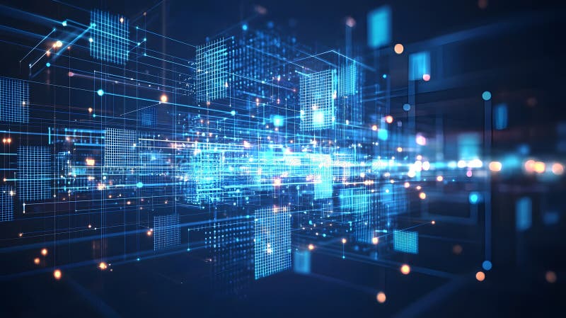 Abstract Blue Digital Technology Background Stock Image - Image of ...