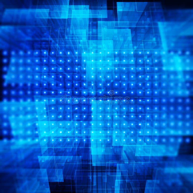Abstract Blue Digital Technology Background Stock Illustration ...