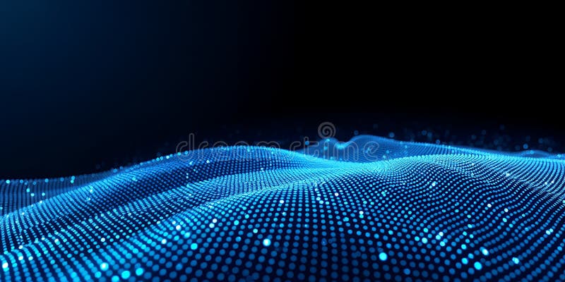 Abstract Blue Digital Wave Background Stock Illustration - Illustration ...