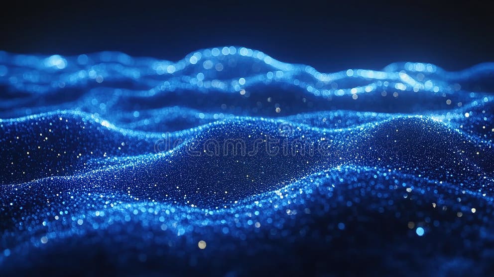 Abstract Blue Digital Wave Background Stock Illustration - Illustration ...