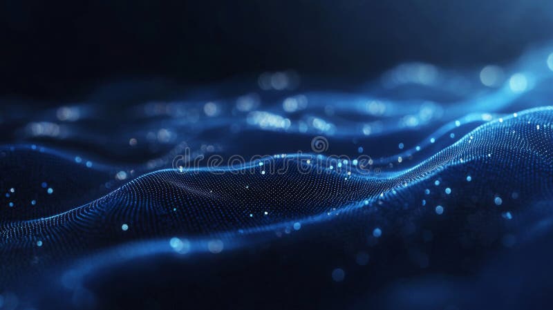 Abstract Blue Digital Wave Background Stock Illustration - Illustration ...