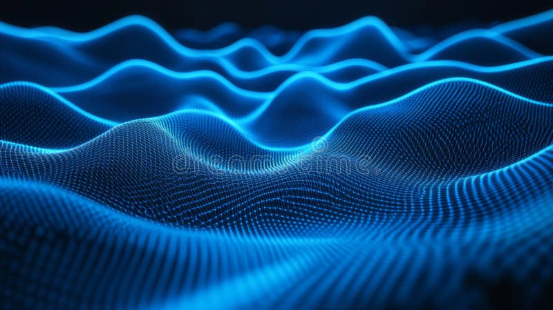 Abstract Blue Digital Wave Background Stock Illustration - Illustration ...