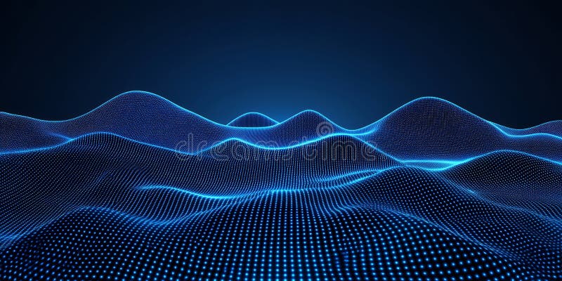 Abstract Blue Digital Wave Background Stock Illustration - Illustration ...