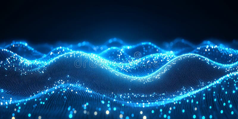 Abstract Blue Digital Wave Background Stock Illustration - Illustration ...