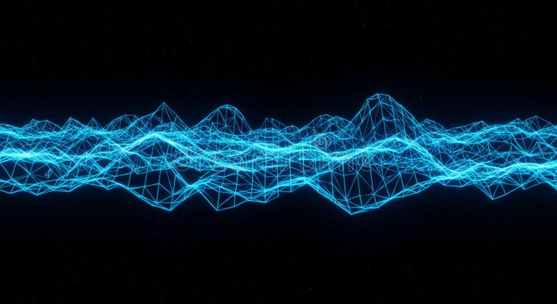 Abstract Blue Digital Wave Background Stock Illustration - Illustration ...