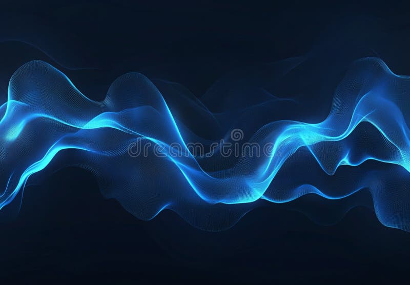 Abstract Blue Digital Wave Background Design Modern Elegant Flowing ...