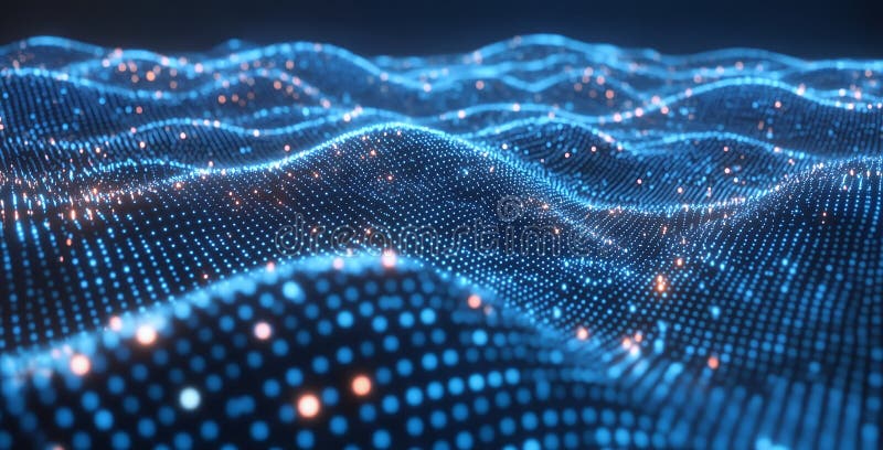 Abstract Blue Digital Wave Background Technology Data Network Internet ...