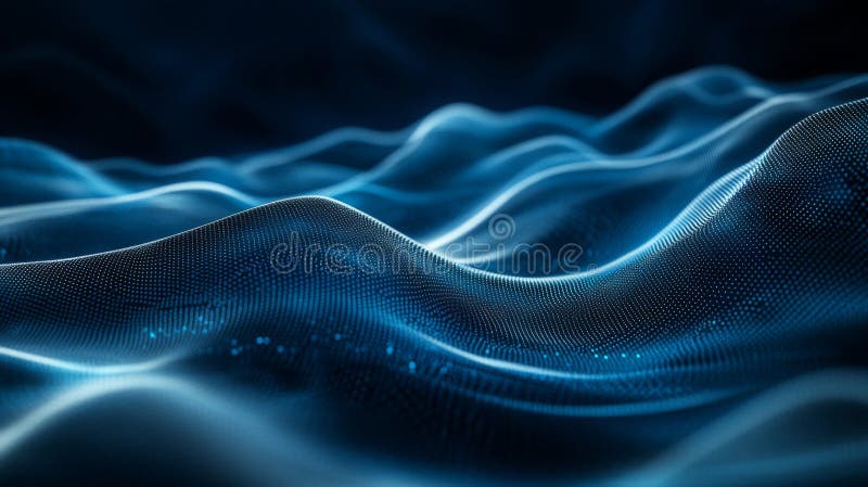 Abstract Blue Digital Wave Pattern Stock Illustration - Illustration of ...