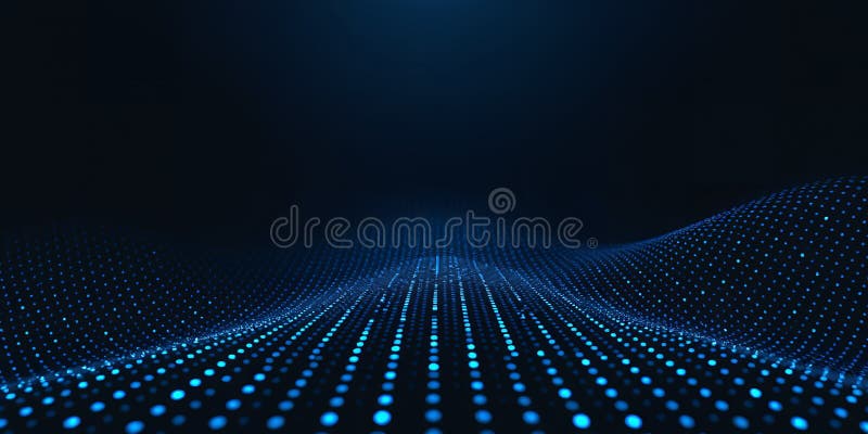 Abstract Blue Digital Wave Pattern Stock Illustration - Illustration of ...