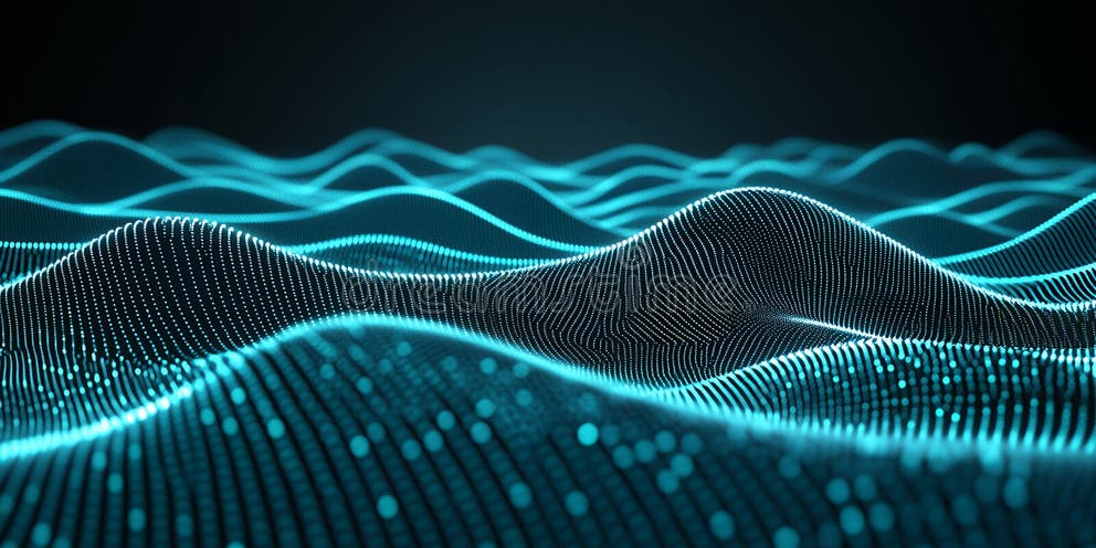 Abstract Blue Digital Wave Pattern Stock Illustration - Illustration of ...