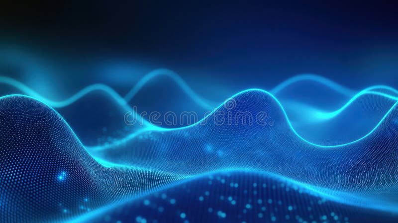 Abstract Blue Digital Wave Pattern Stock Illustration - Illustration of ...