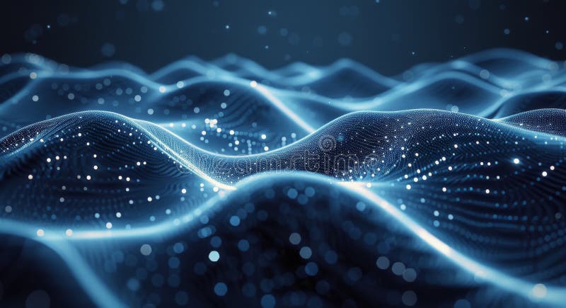 Abstract Blue Digital Wave Pattern Background Stock Image - Image of ...