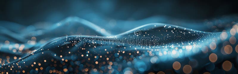 Abstract Blue Digital Wave with Sparkling Particles Stock Image - Image ...