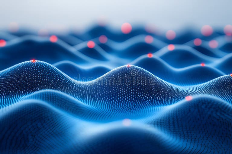 Abstract Blue Digital Waveform Background Data Points Technology ...