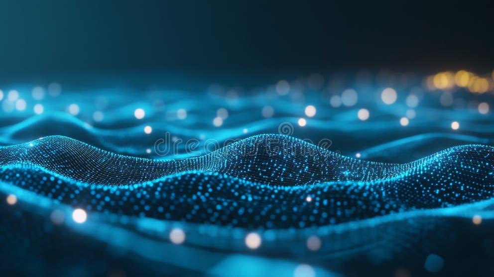 Abstract Blue Digital Waveform Background Design Stock Photo - Image of ...