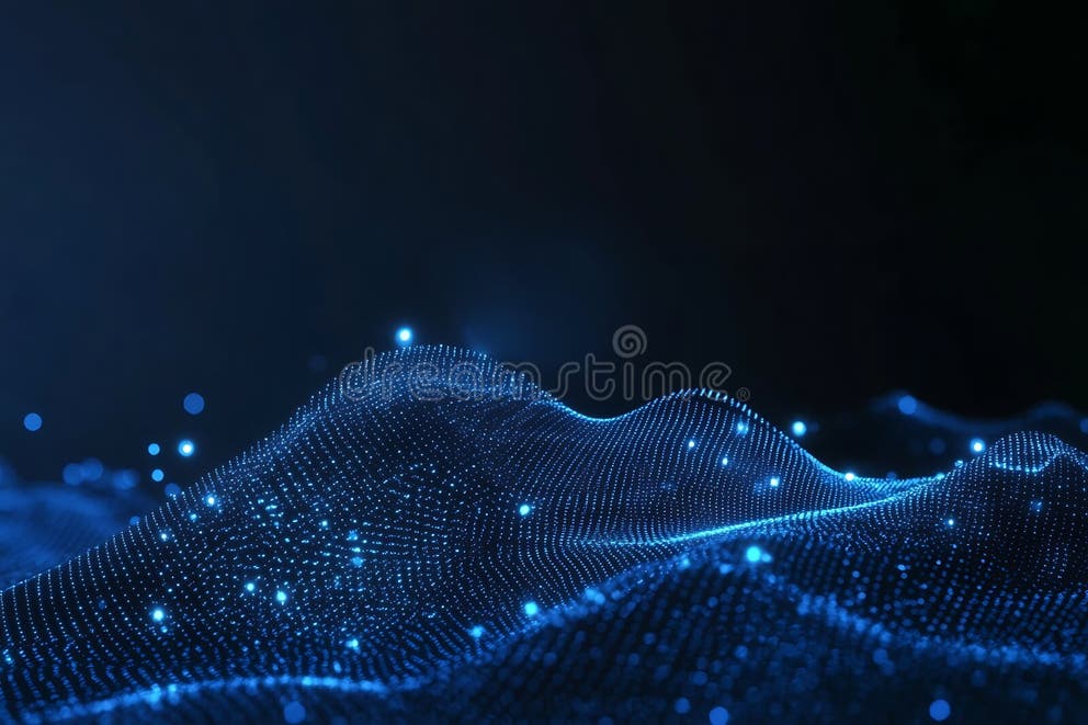 Abstract Blue Digital Waveform Data Flow Stock Illustration ...