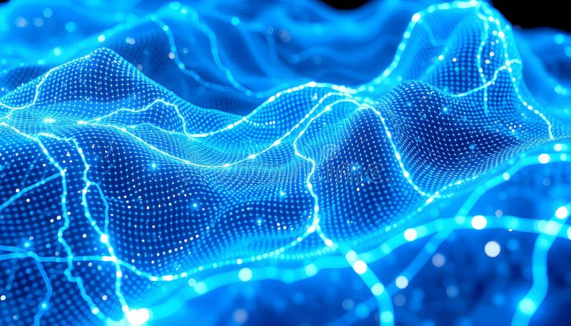 Abstract Blue Digital Waveform: Futuristic Technology Background Stock ...