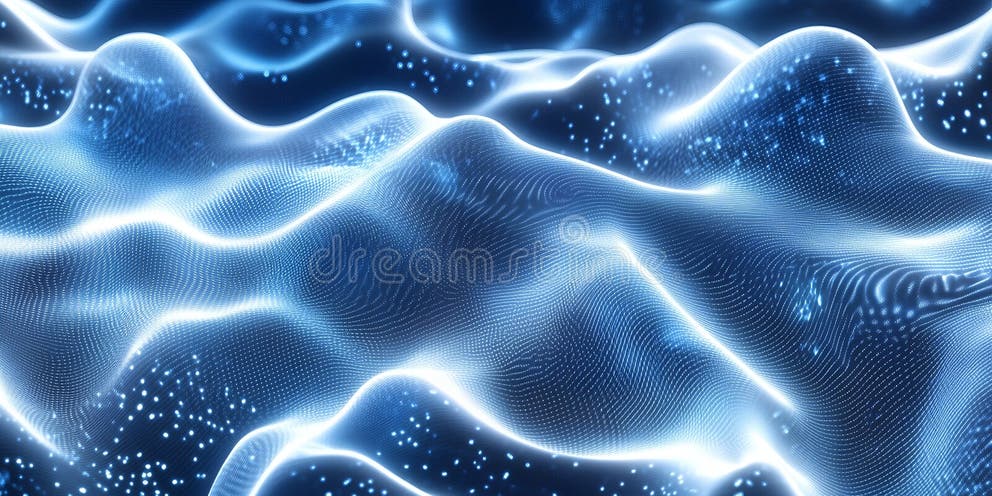 Abstract Blue Digital Waveform Glowing Particle Background Technology ...