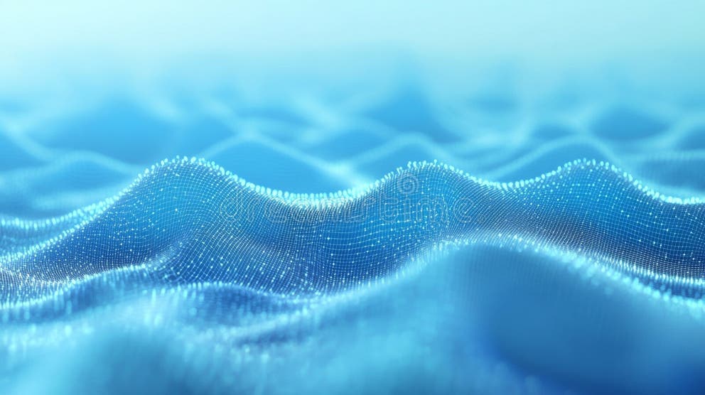 Abstract Blue Digital Waveform Grid Pattern Stock Image - Image of ...