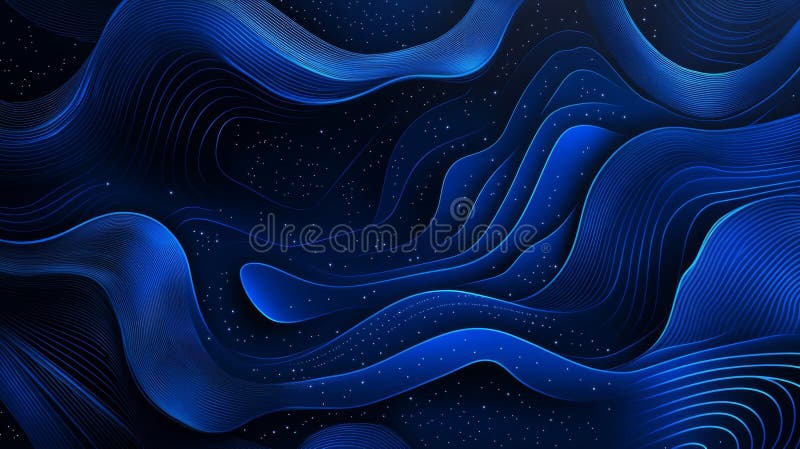 Abstract Blue Digital Waves Background Stock Illustration ...