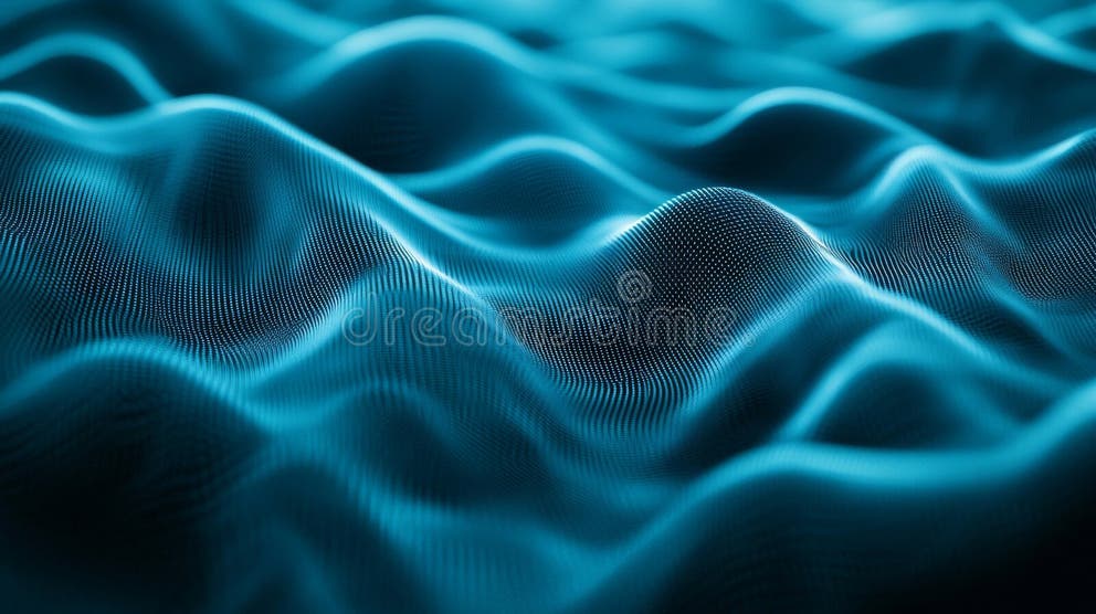 Abstract Blue Digital Waves Background Stock Illustration ...