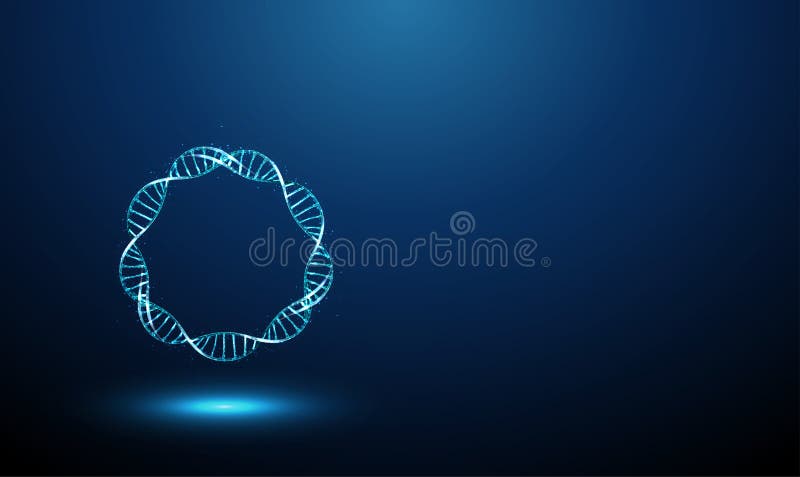 Abstract Blue DNA Molecule Helixes Swirled in Sircle. Stock Vector ...