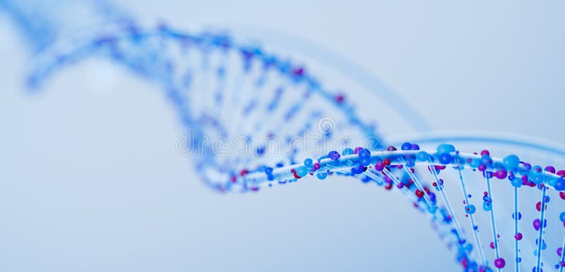 Abstract Blue DNA Structure Composed of Particles: Concept for Human ...