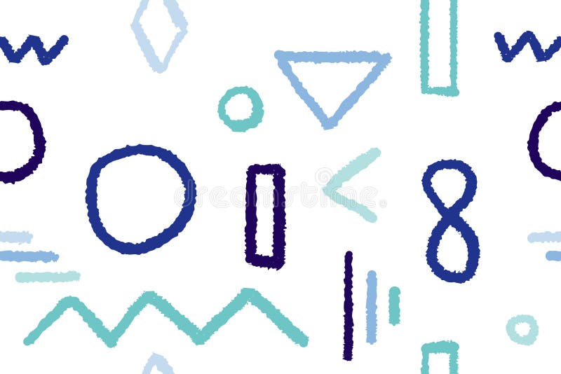 Abstract Blue Doodle Pattern Stock Vector - Illustration of motifs ...
